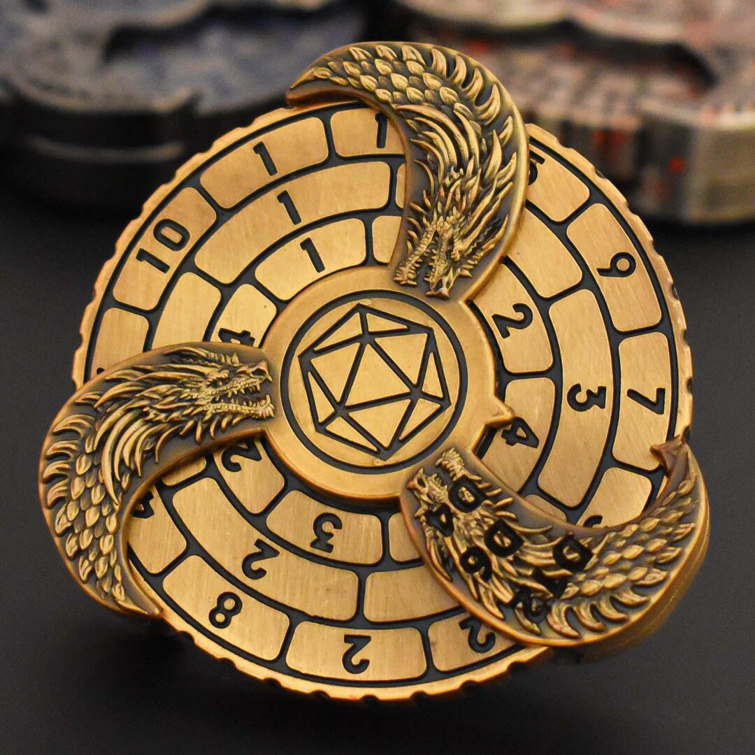 DND Metal Dice Wheel Dice Rotation Polyhedral Dice Dragon and Dungeon ...