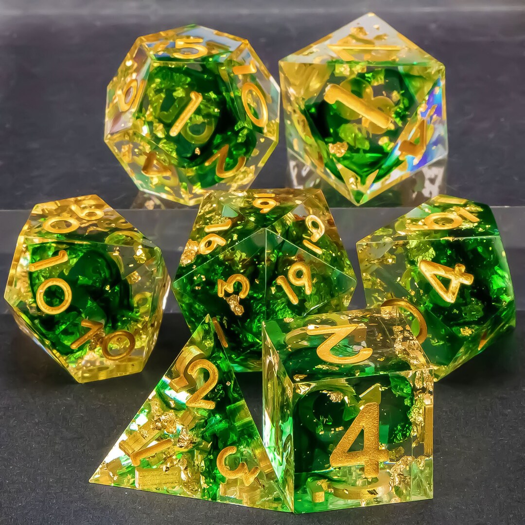 Polyhedral Dice, Custom Dice, D&D Dice Set, Resin Sharp Edged Dice DND ...