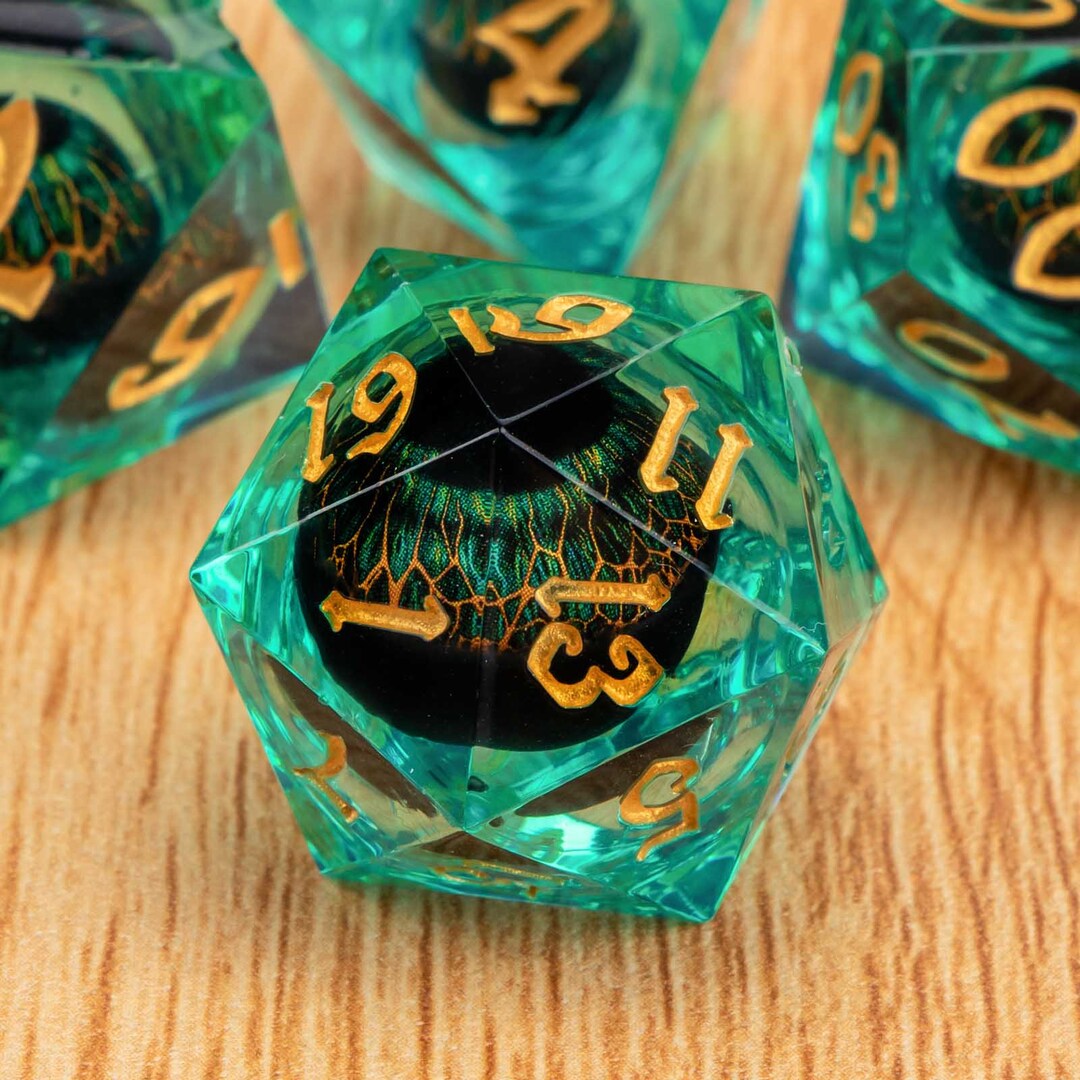 7pcs Liquid Flow Core Resin D&D Dice Set for Pathfinder DND Dungeons ...