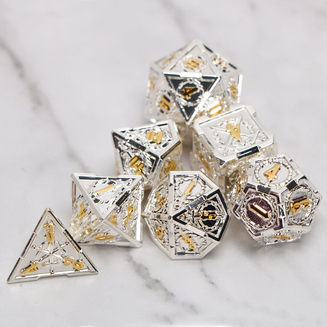 Rpg Dice Set, D&D Dice Set, Metal Dice Set, DND Polyhedral Dice Set, D ...