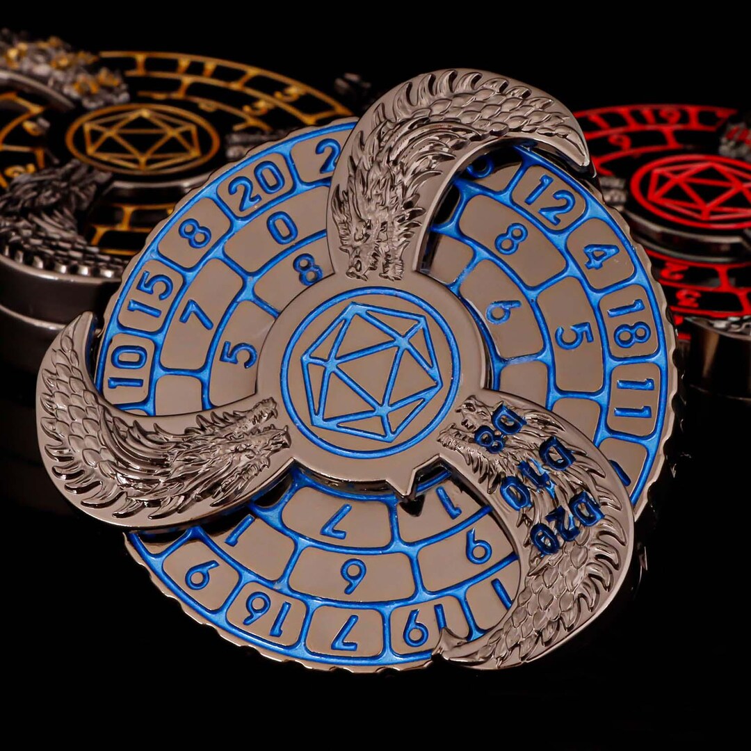 DND Metal Fingertip Gyro Dice Wheel Dice Rotation Polyhedral Dice ...