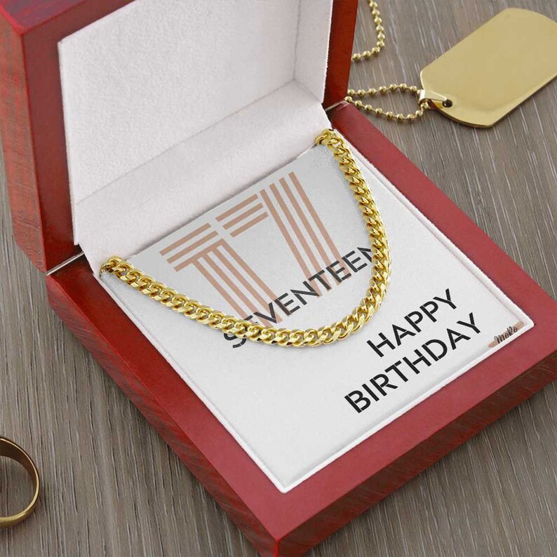 17th Birthday Chain Necklace for Teenager Boy 17th Birthday - Etsy