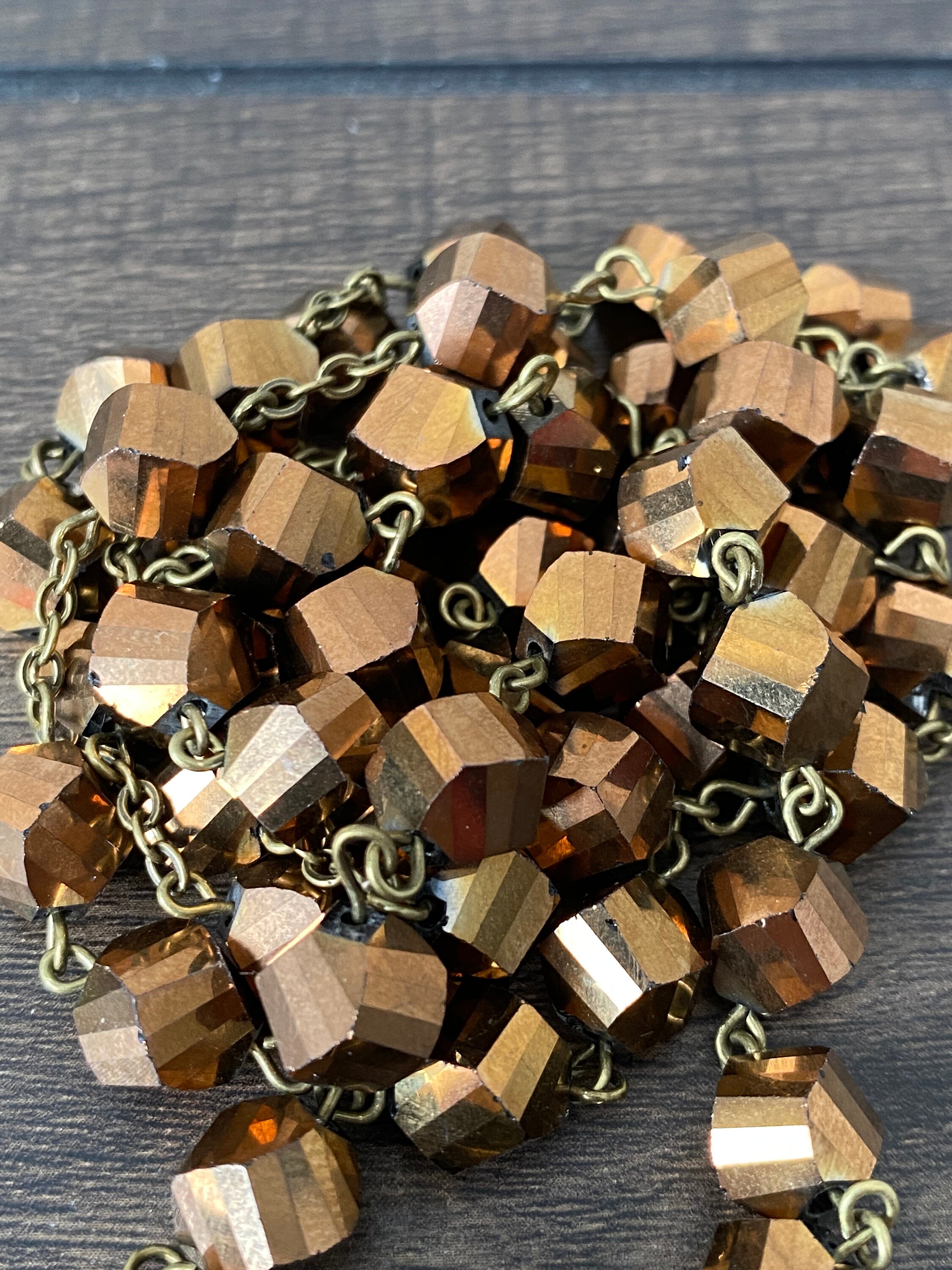 Copper Glass Rosary With Holy Family Centerpiece - Etsy