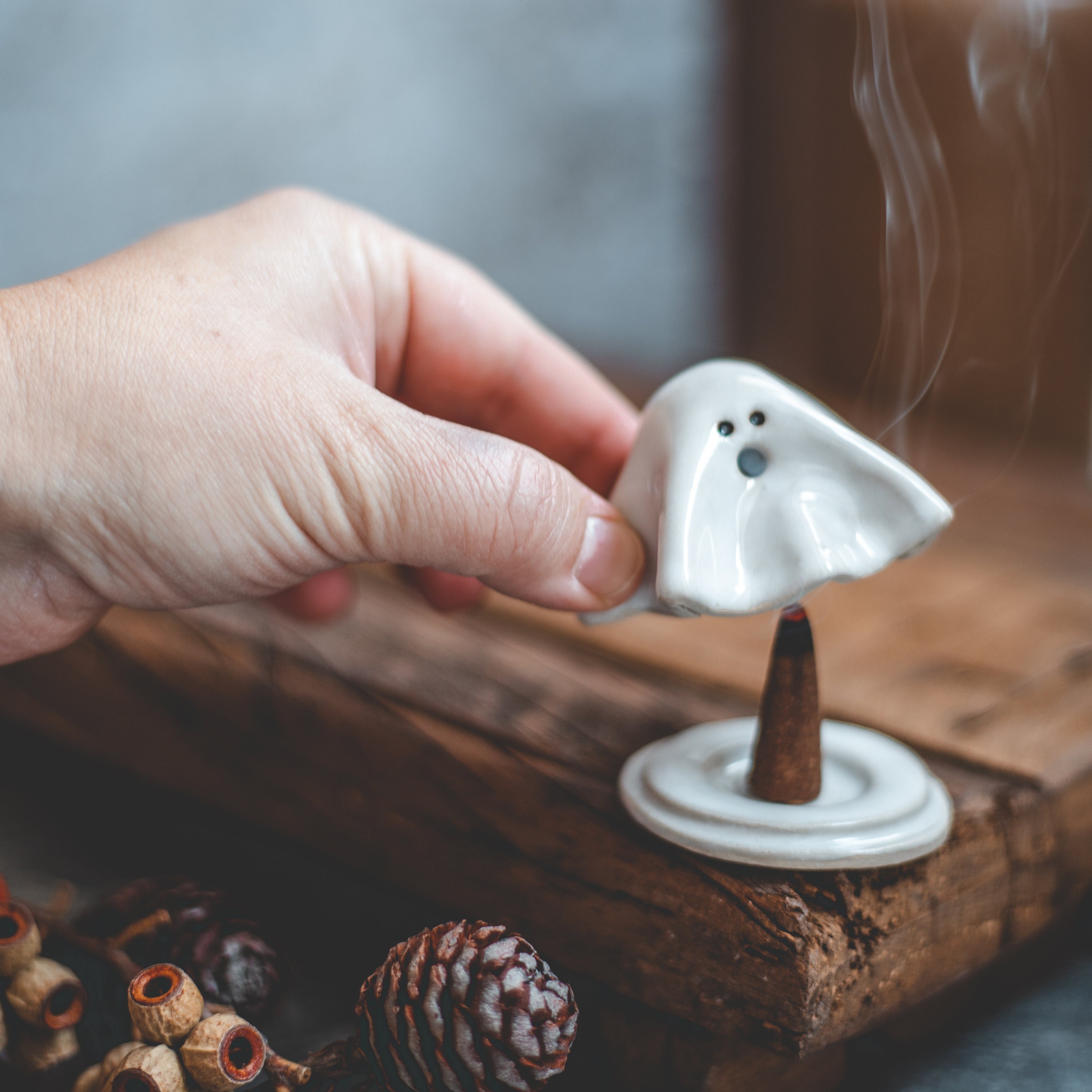 Ceramic Incense Ghost - Hand-made Ghost for Incense Burning - Etsy