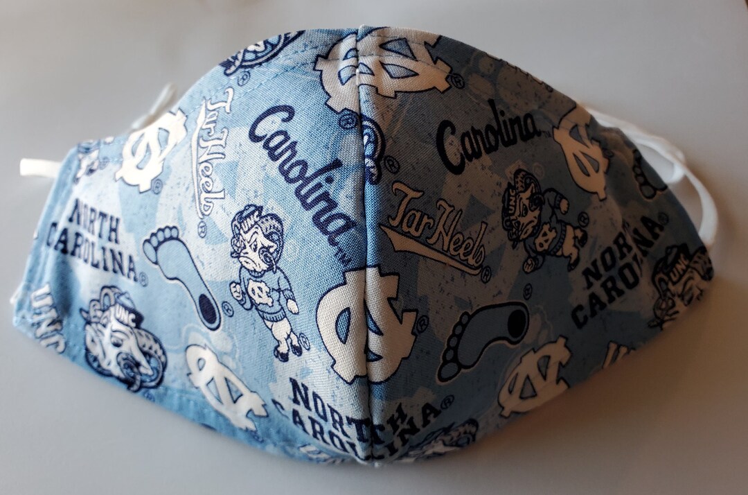 TWO Reversible UNC Tarheel Mask and Solid Adult & Youth - Etsy