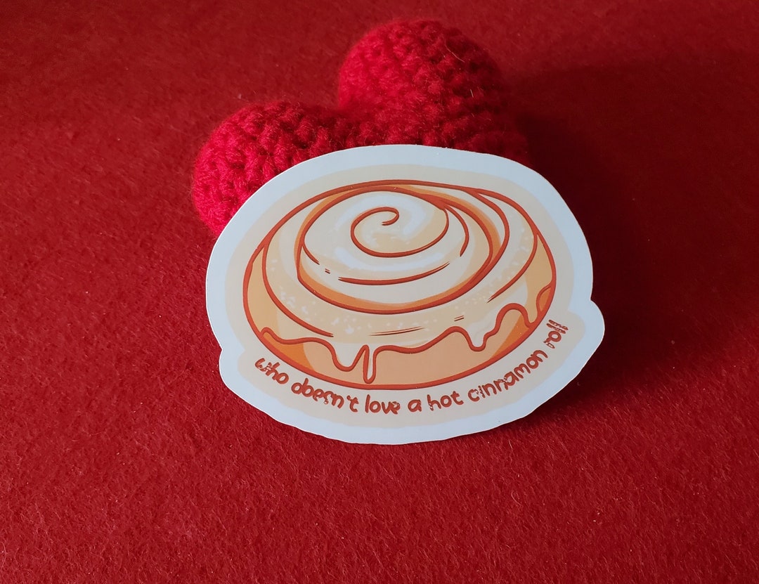 Hot Cinnamon Roll Vinyl Sticker, Glossy Sticker, Romance Sticker ...