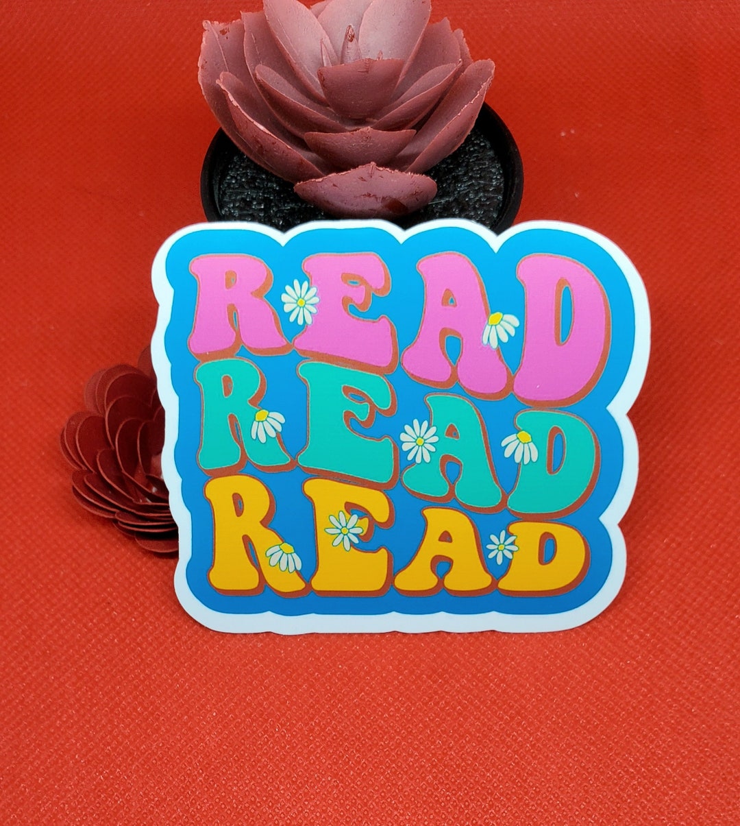 Retro READ Vinyl Sticker, Bookish Sticker, Reader Sticker, Kindle ...