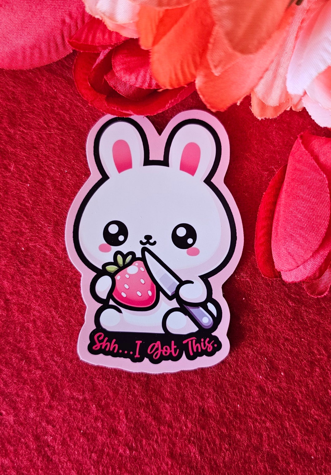 Bunny Got This Vinyl Sticker, Cute Murder Bunny, Kawaii Sticker, Bunny ...