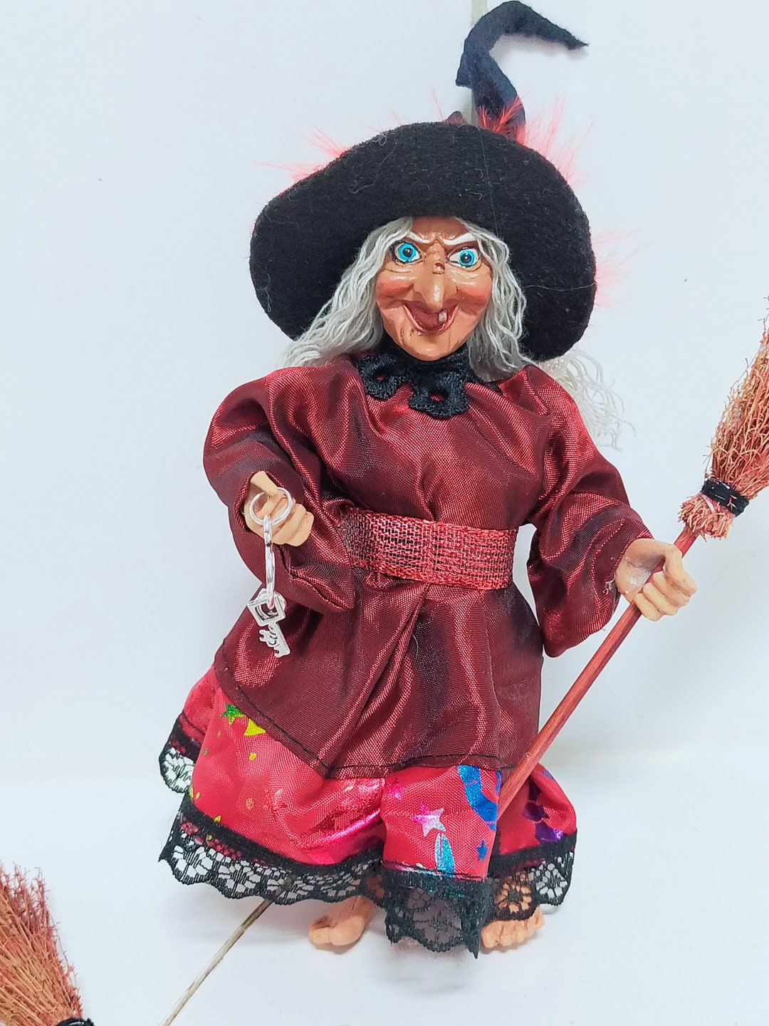 Kitchen Witch Doll Enchanter Good Luck Handcrafted Portuguese Witch ...