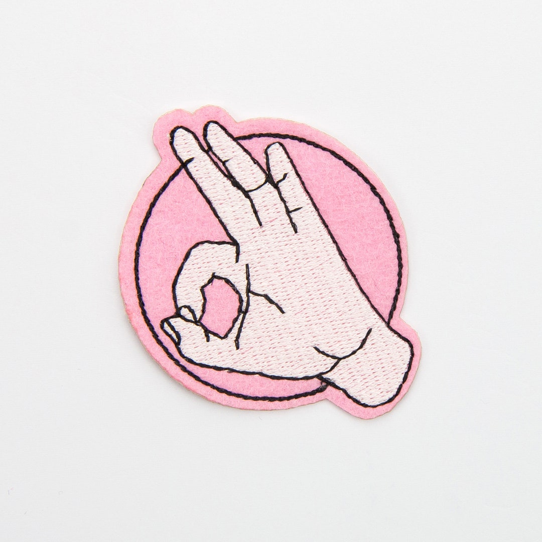 Ok Iron on Patch Hand Gesture Okay Badge Hand Sign Emoji Patches Gift ...