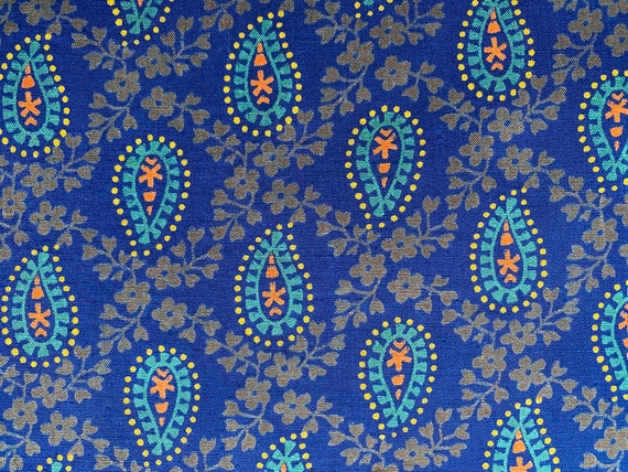 Soviet Vintage Calico Paisley Pattern Chintz Fabric Cotton for - Etsy