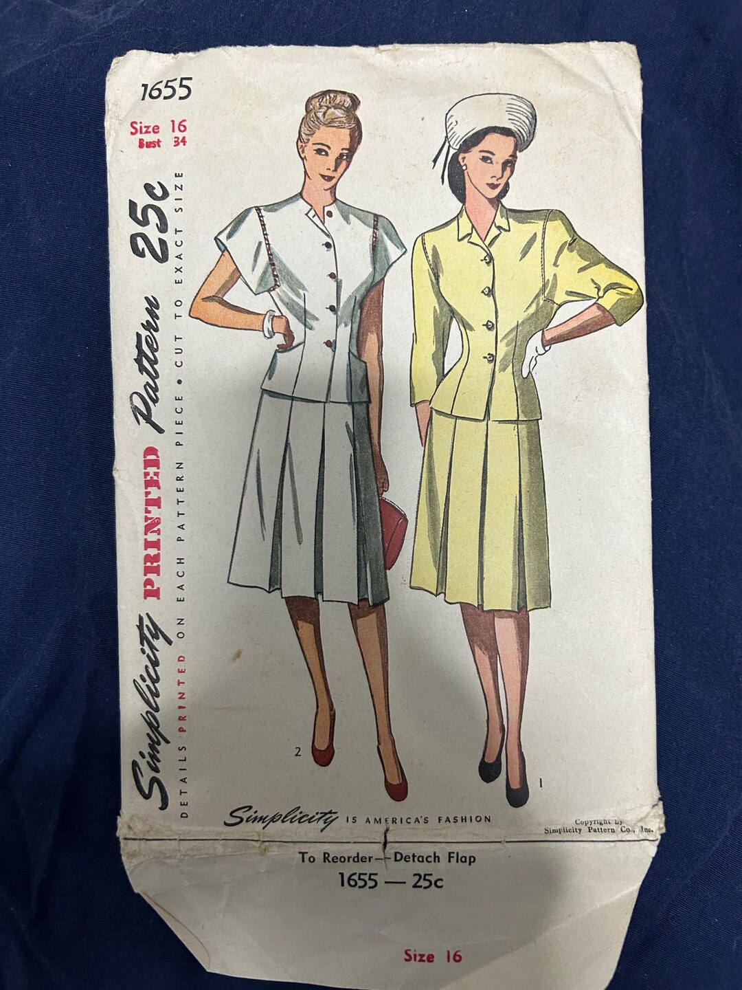 Vintage Simplicity Pattern 1655 New Old Stock - Etsy