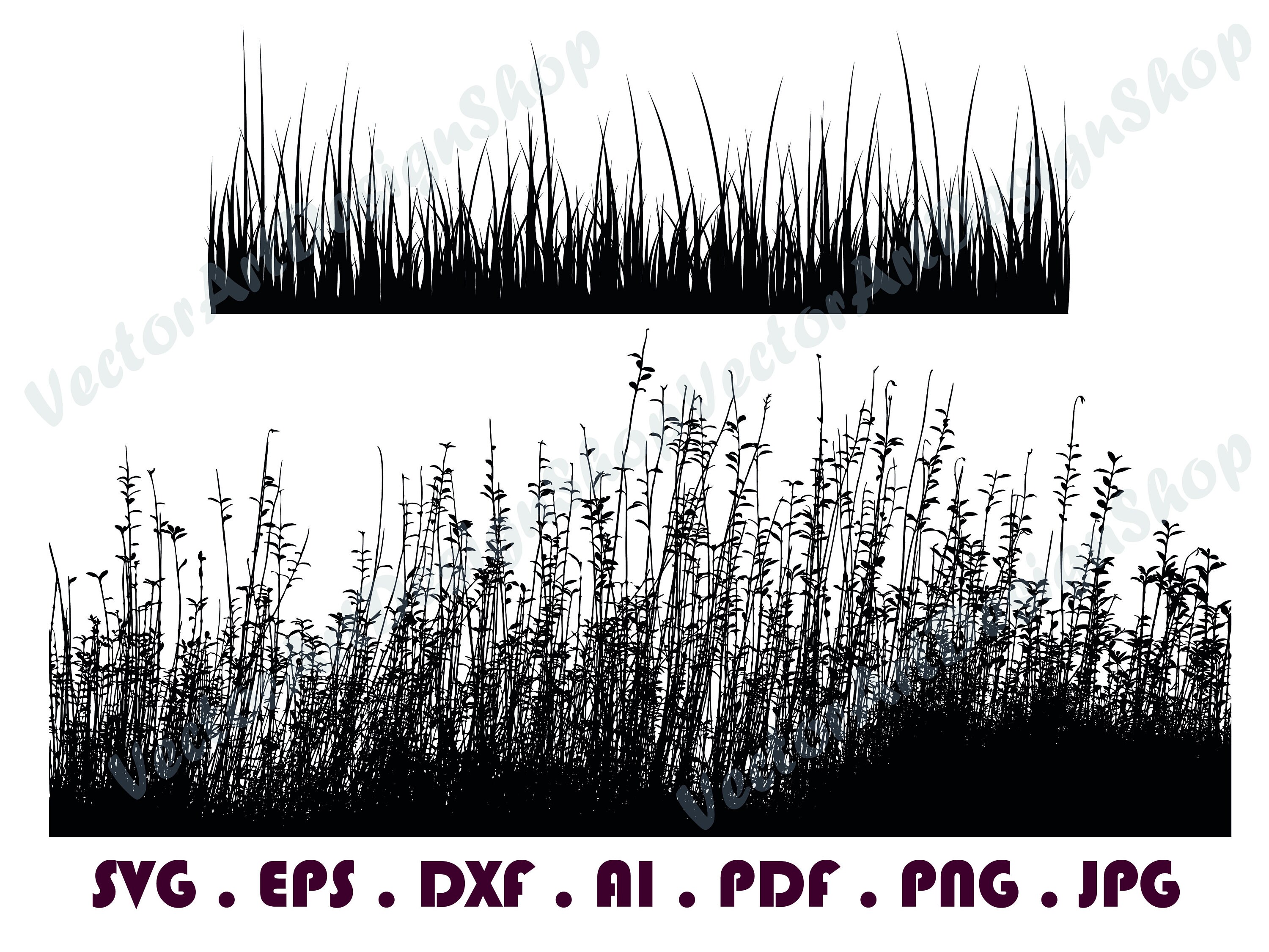 Grass 4 SVG Field Svg Grass Clipart Grass Files for | Etsy