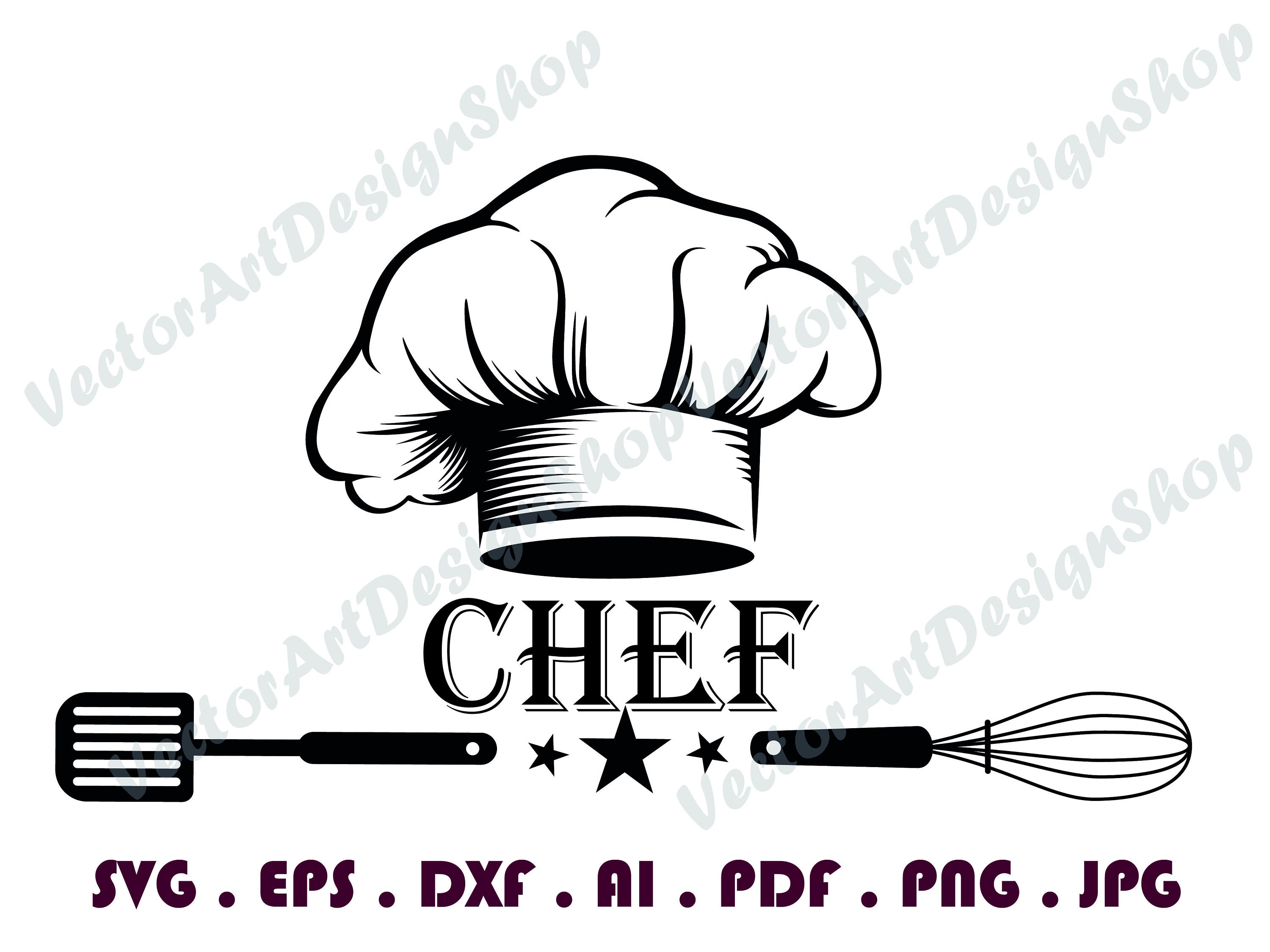 Chef-Logo 1 SVG Chef Svg Koch Svg Küchenkoch Clipart - Etsy