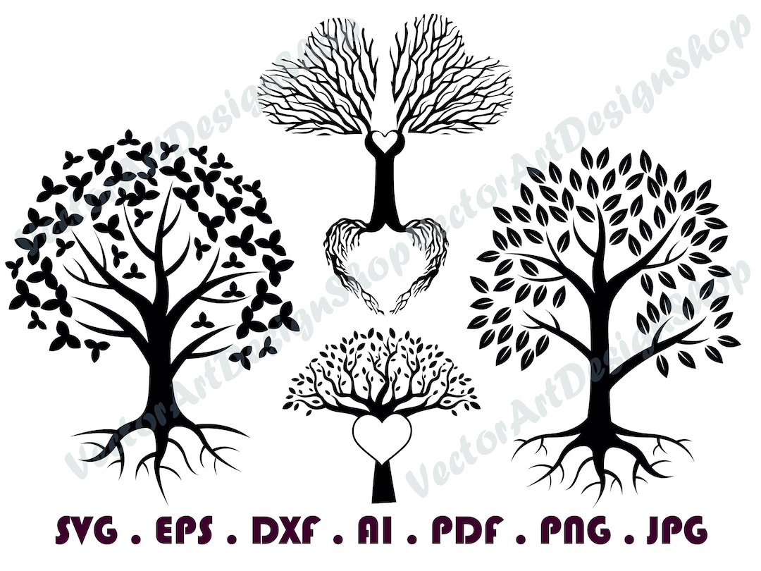 Tree With Roots 3 SVG Family Tree SVG Tree With Roots - Etsy Canada