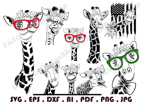 giraffe dxf digital cutting files cricut – Eps giraffe svg cute giraffe ...