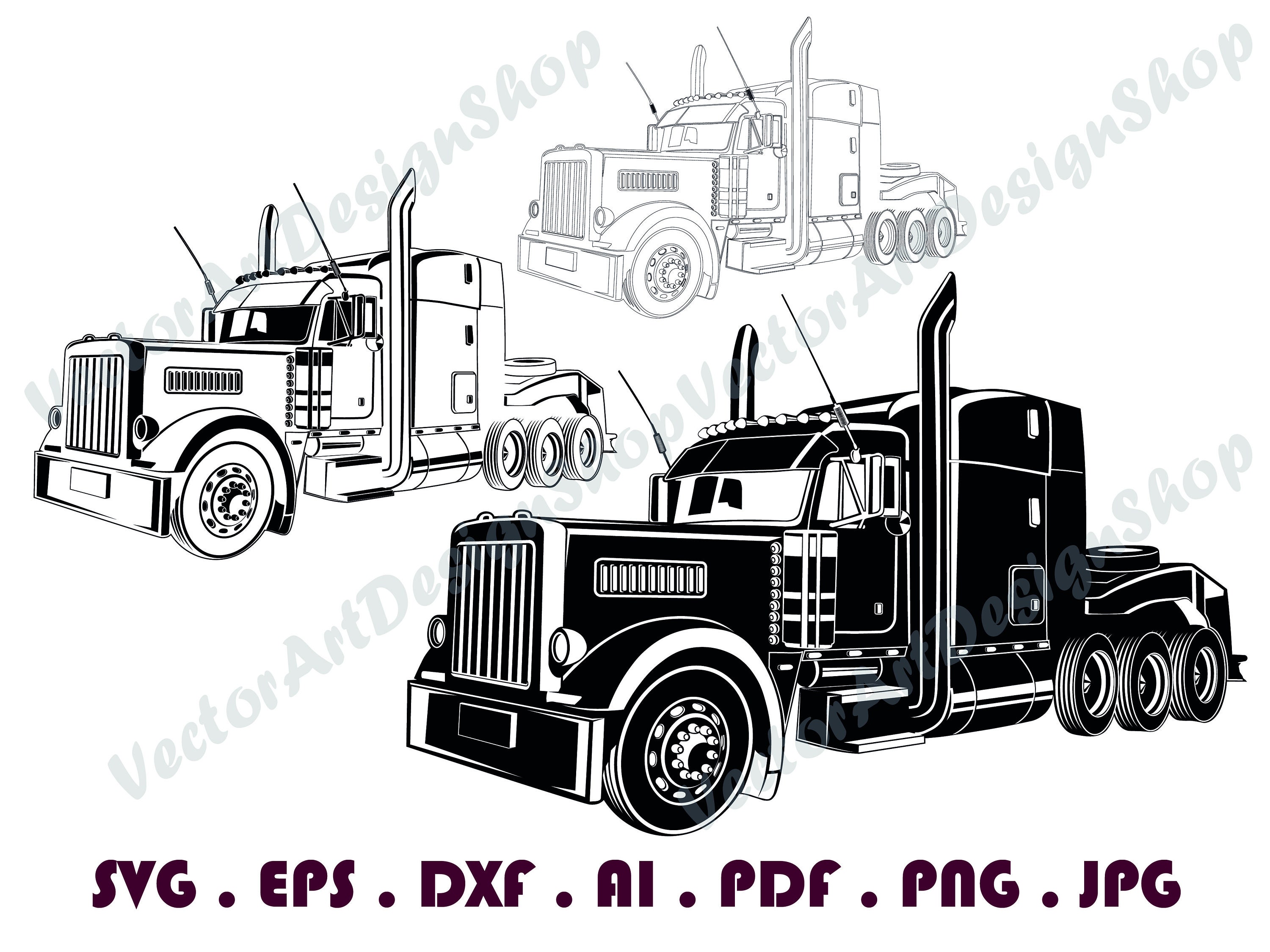 Peterbilt Semi Truck Clipart