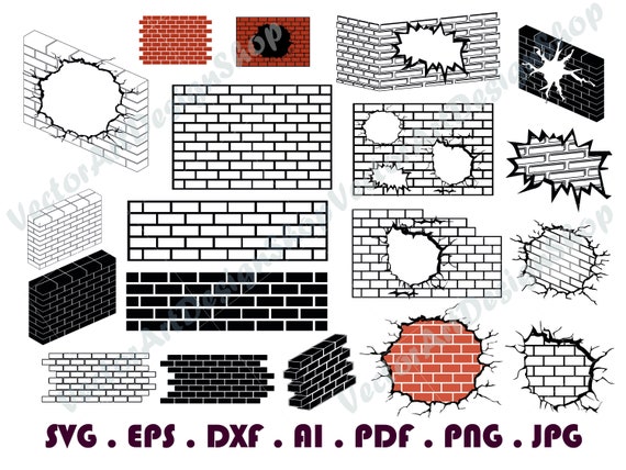 Brick Wall 1 SVG Brick Wall Svg Bricks Svg Brick Wall - Etsy