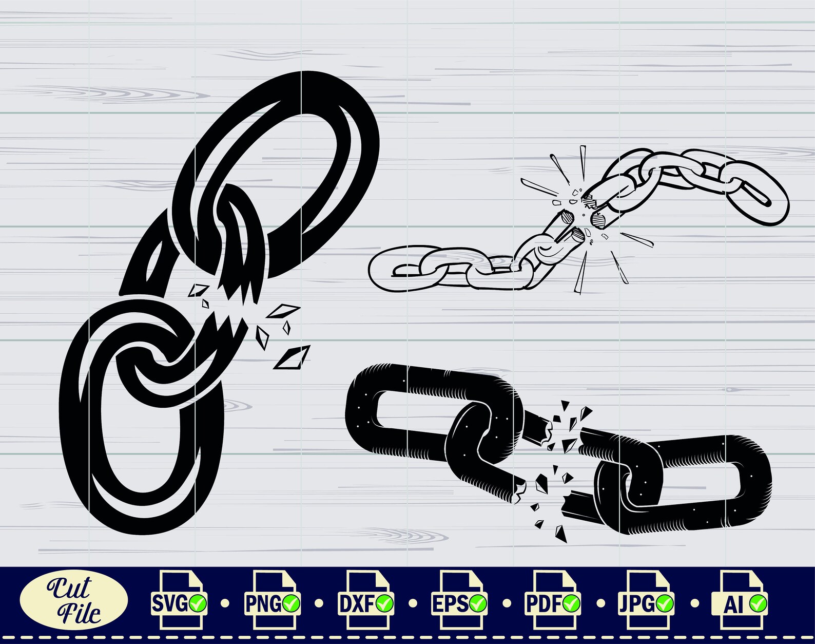 Chain SVG 1 , Broken Chain SVG, Chain Clipart, Chain Files for Cricut ...