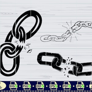 Chain SVG 1 , Broken Chain SVG, Chain Clipart, Chain Files for Cricut ...