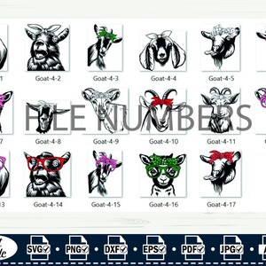 Goat With Bandana SVG: Farm Animal Clipart Bundle (digital Download) - Etsy