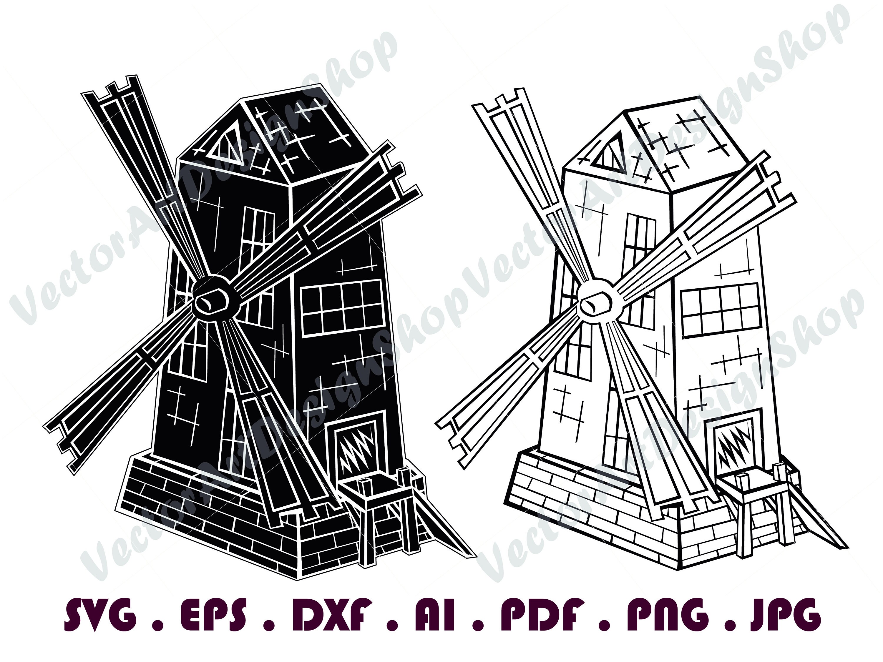 Windmill SVG 1 Windmill SVG Windmill Clipart Windmill - Etsy