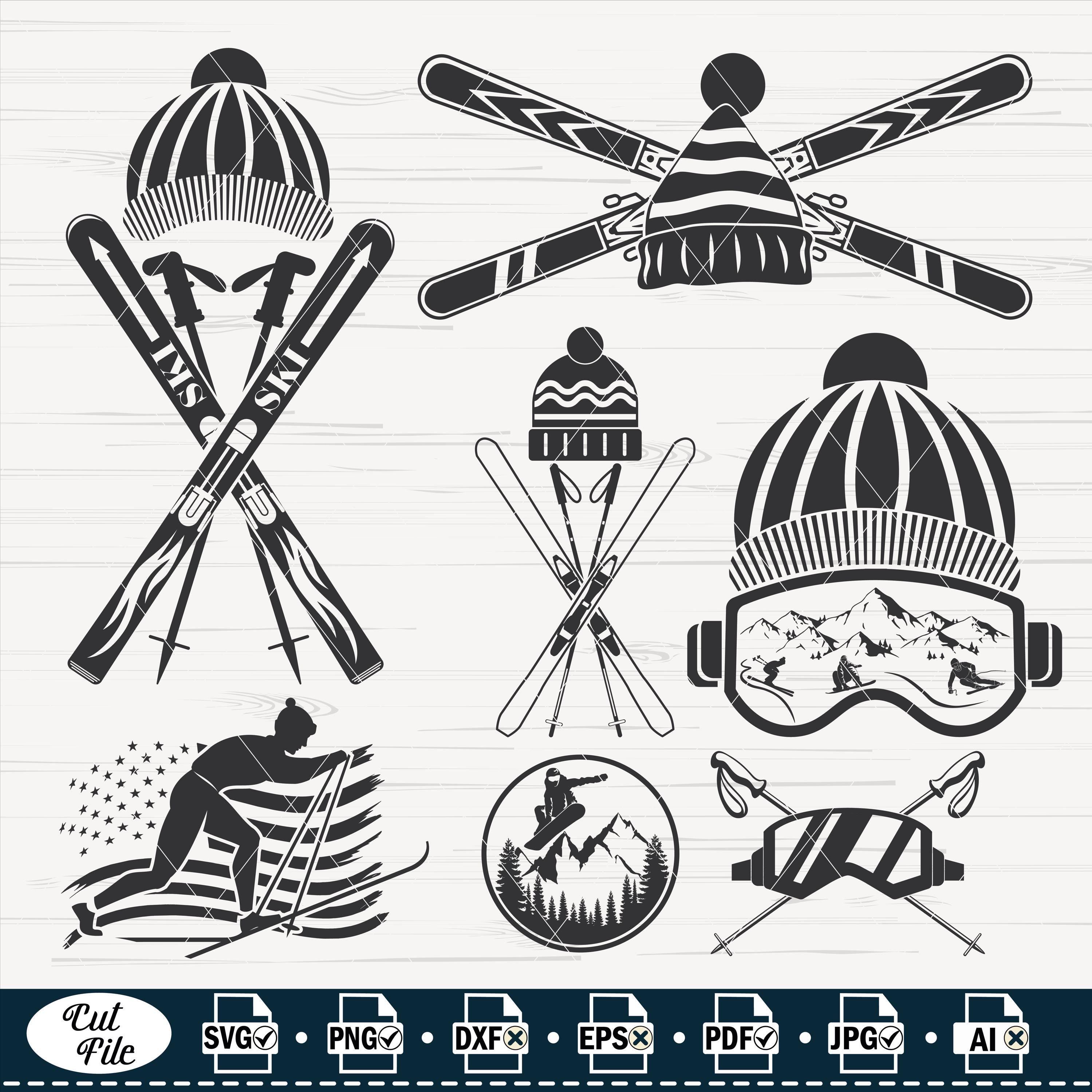 Skiing SVG Cut Files: Ski Helmet, Goggles, Boots (digital Download) - Etsy