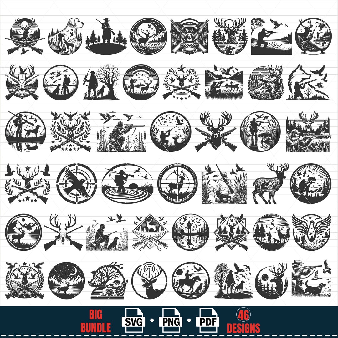 Hunting SVG Bundle: Deer, Duck, Pheasant Cut Files (digital Download ...