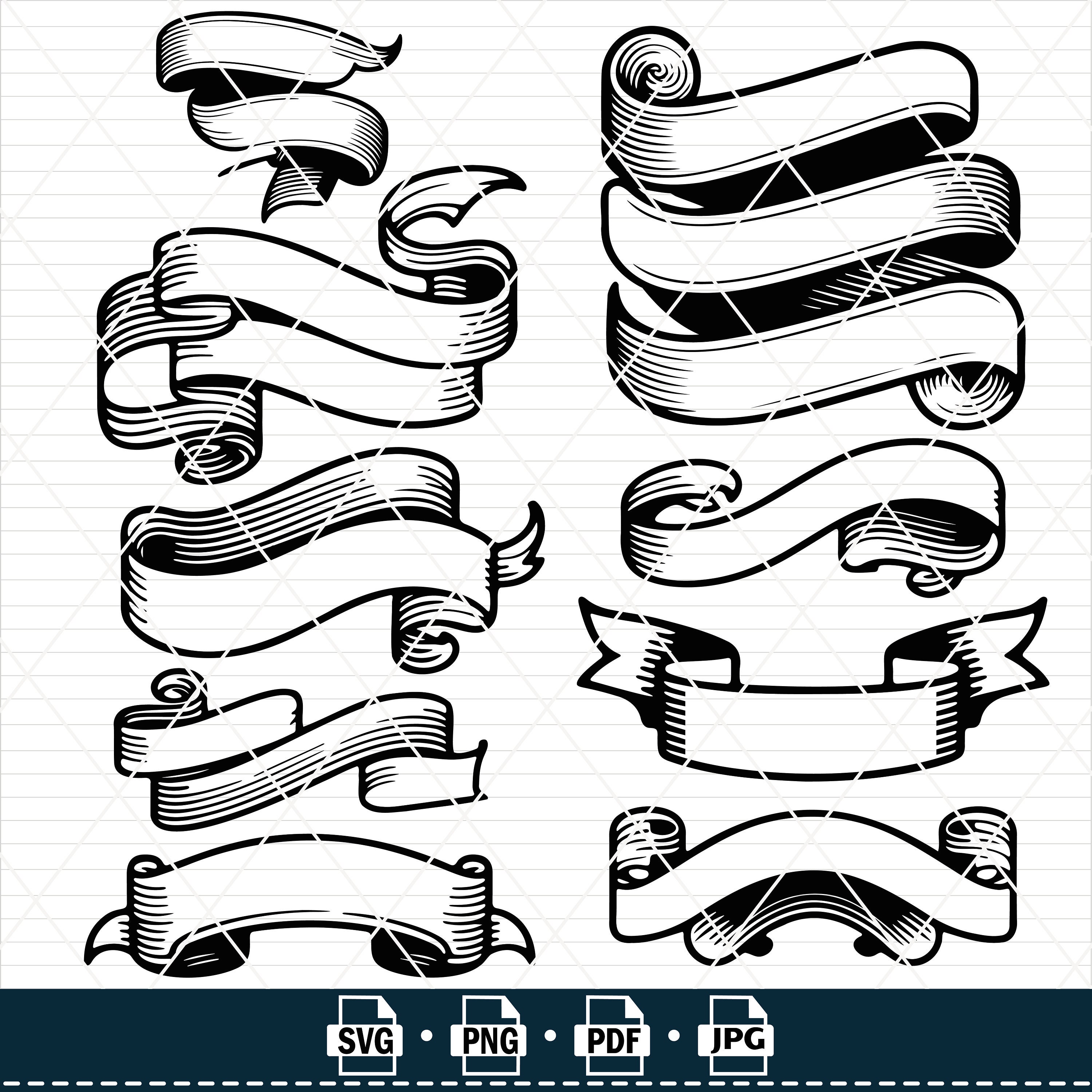 Banner SVG Clipart: Ribbon, Label, Scroll (digital Files) - Etsy