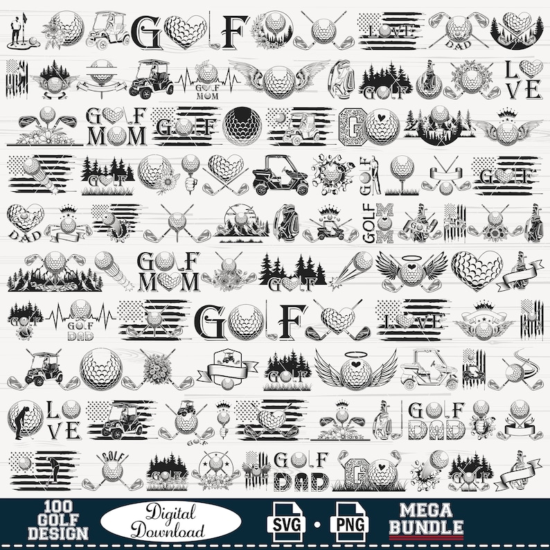 Golf Logo SVG Mega Bundle: Golfing Clipart (digital Download) - Etsy