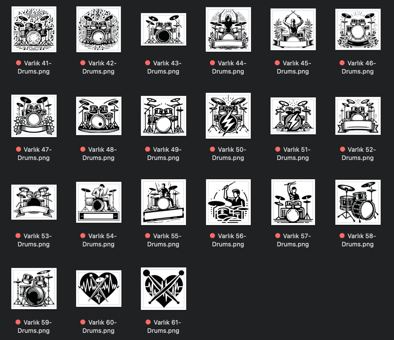 Drum Set SVG Bundle: Music, Rock Band Clipart (digital Download) - Etsy