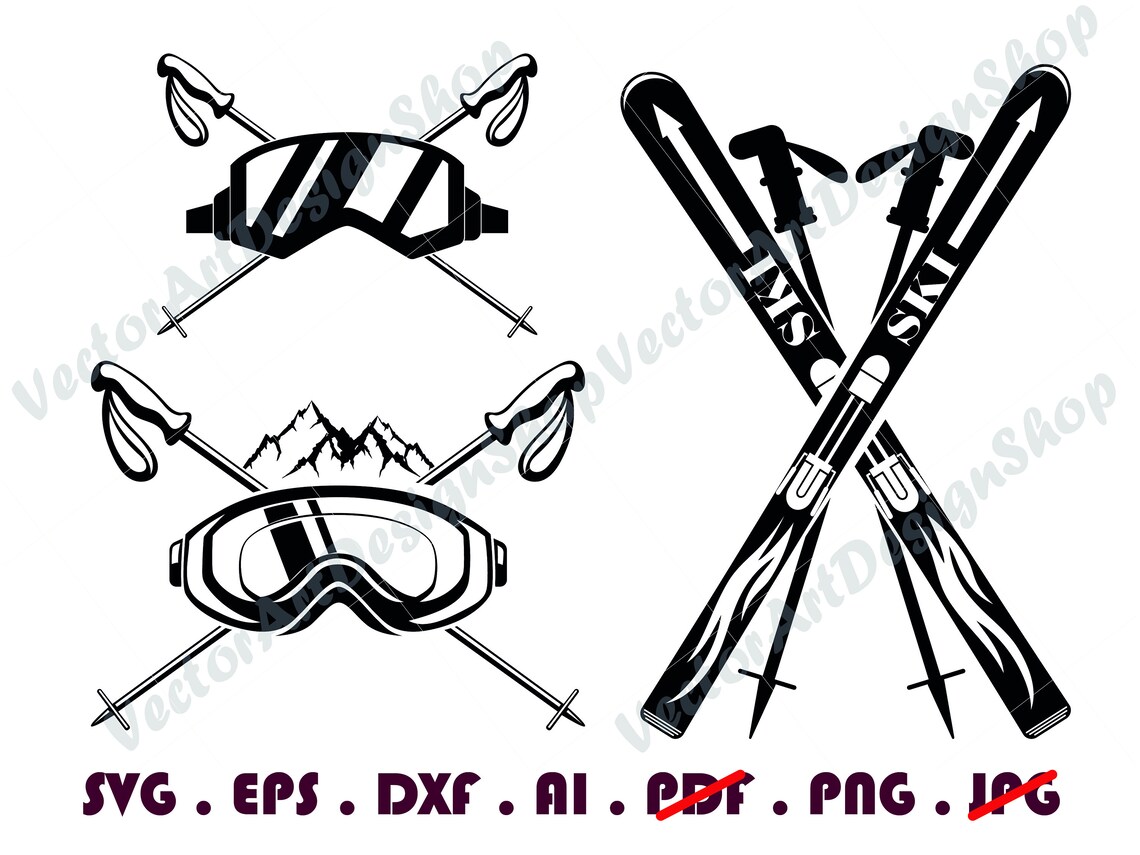 Skifahren SVG 4 Ski Svg Skihelm Svg Ski Brille Svg - Etsy Schweiz