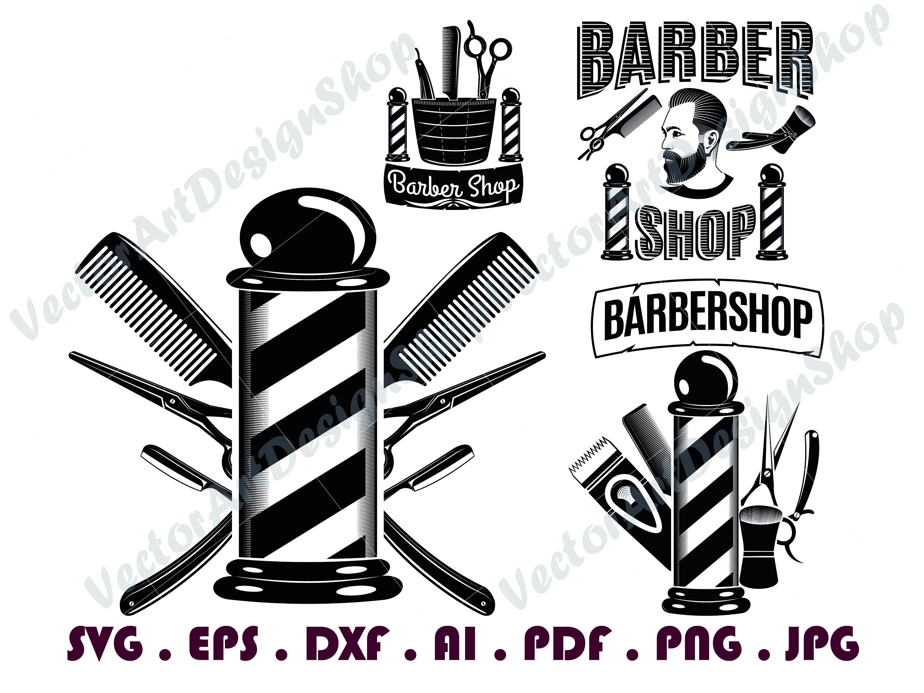 Barber Logo SVG 1 Barbershop Logo SVG Hair Stylist Logo - Etsy