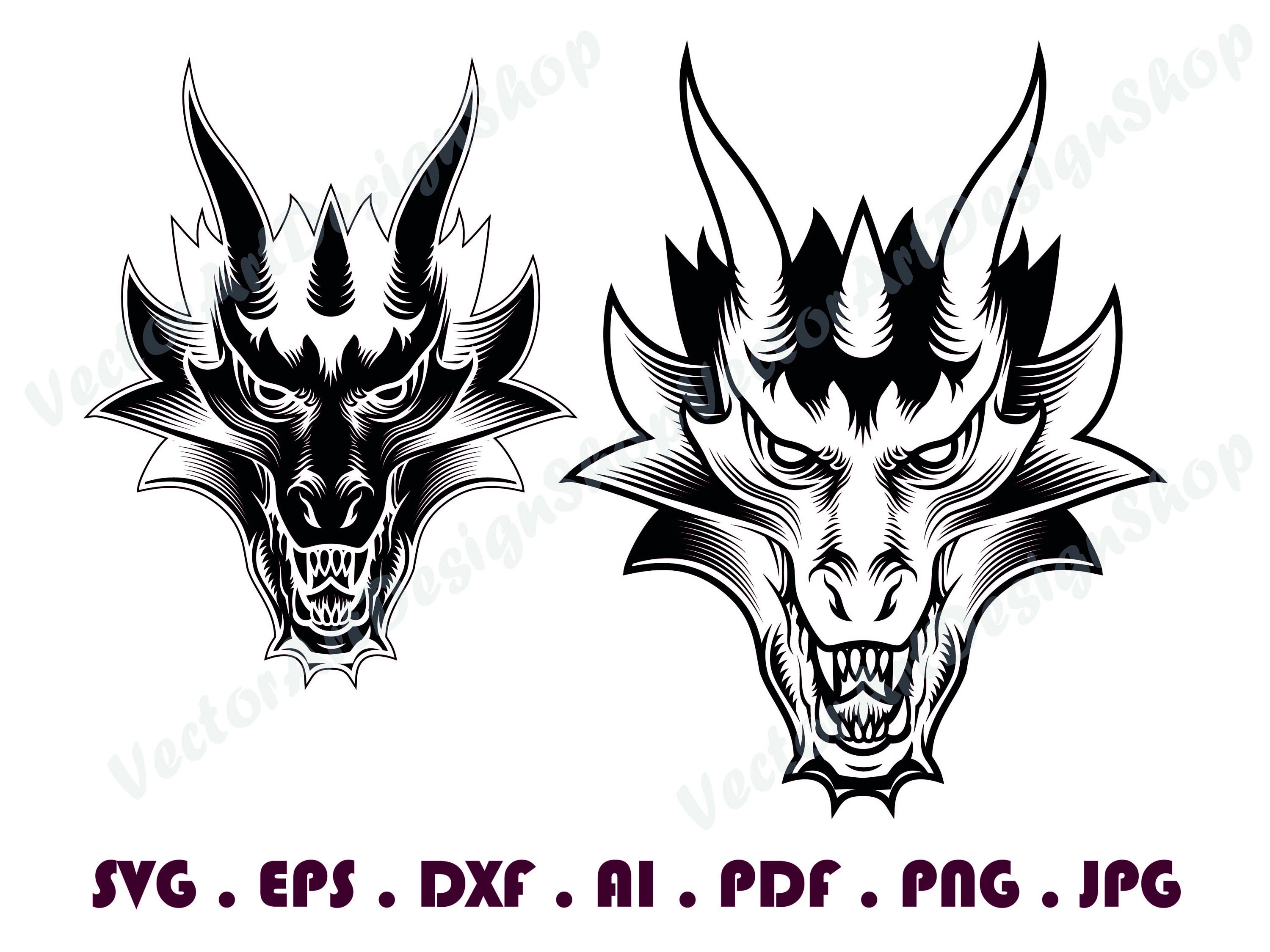 Dragon Head 4 SVG Dragon Mascot Svg Dragon Svg Dragon | Etsy