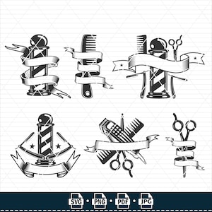 Barber SVG Bundle, Barbershop Tools Svg, Barber Clipart, Hairstylist ...