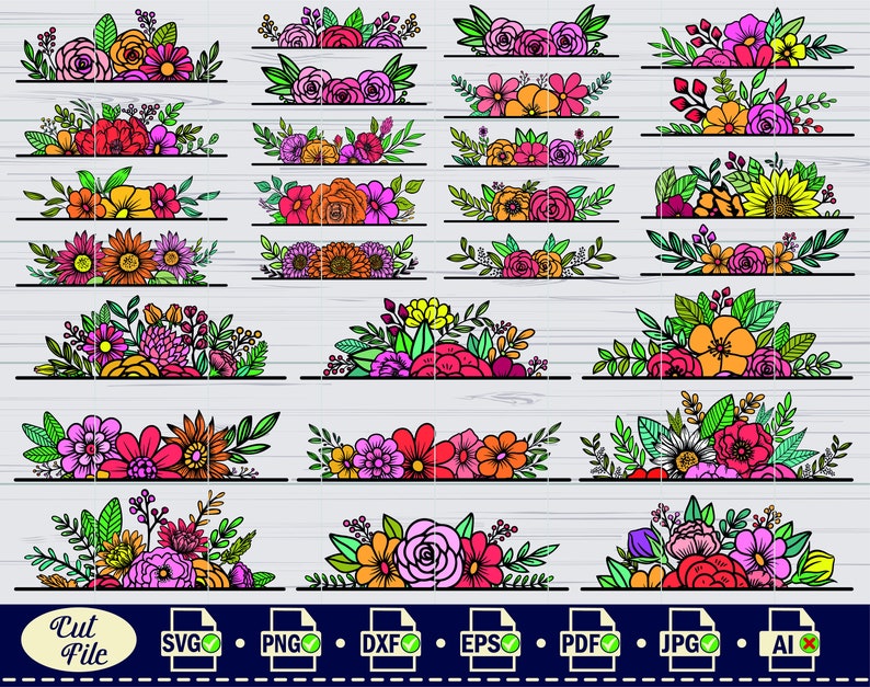 Floral Border SVG3 Flower Border SVG Floral Svg Flower - Etsy