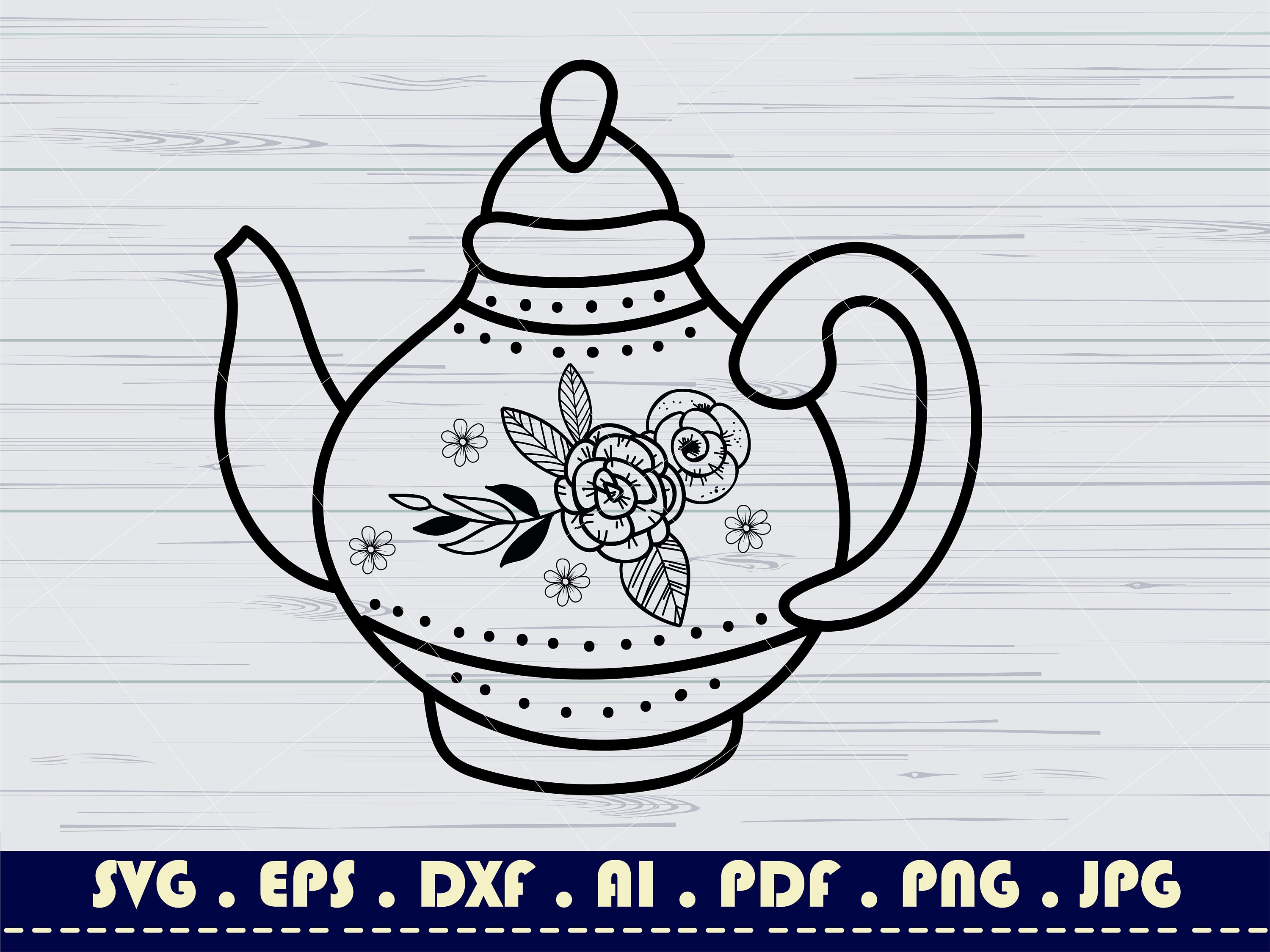 Tea Cup SVG 3 Coffee Cup SVG Tea Pot With Flowers SVG - Etsy Australia