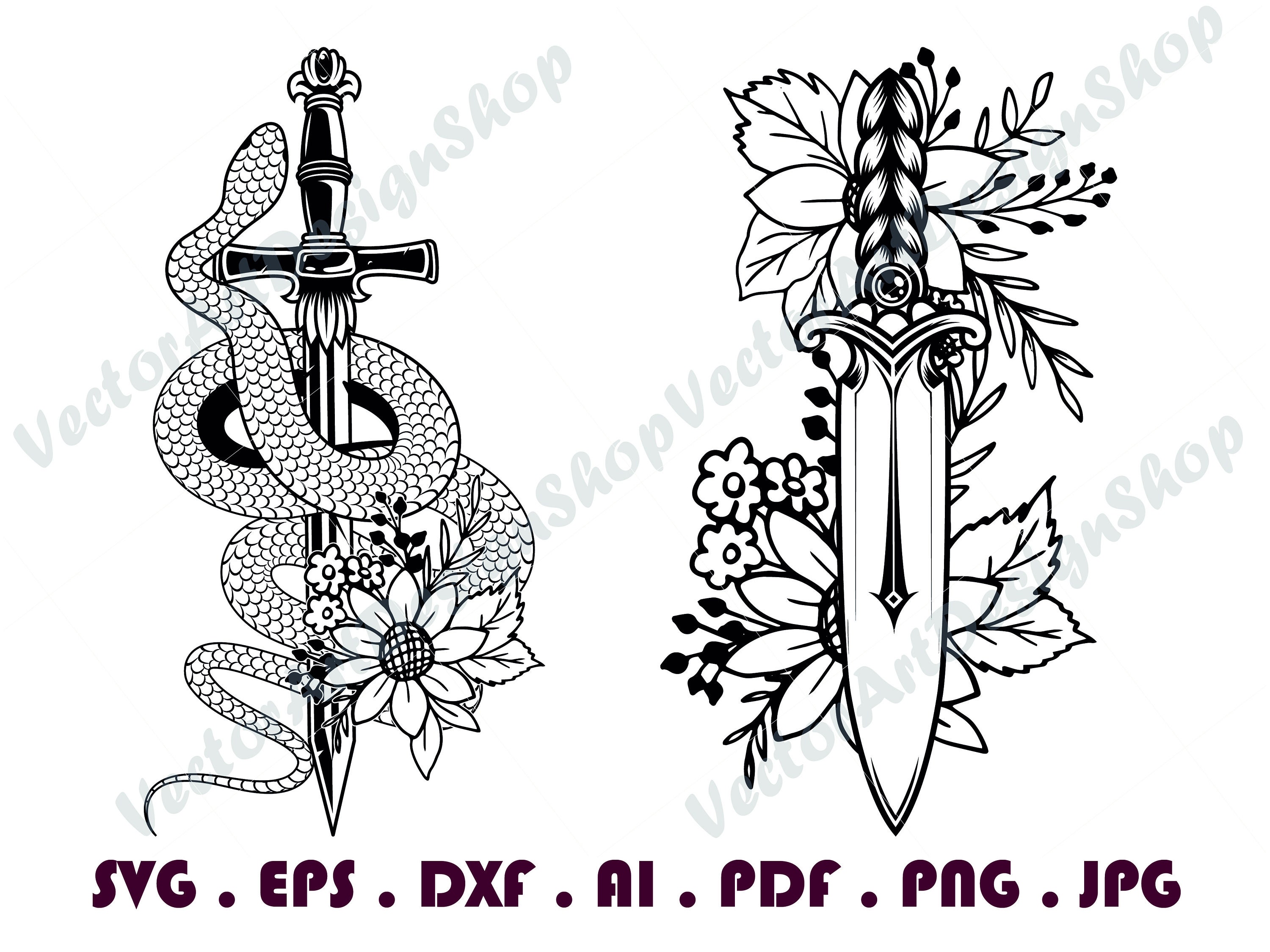 Floral Sword Svg 3 Knife Svg Butterfly Sword Svg Knife - Etsy UK