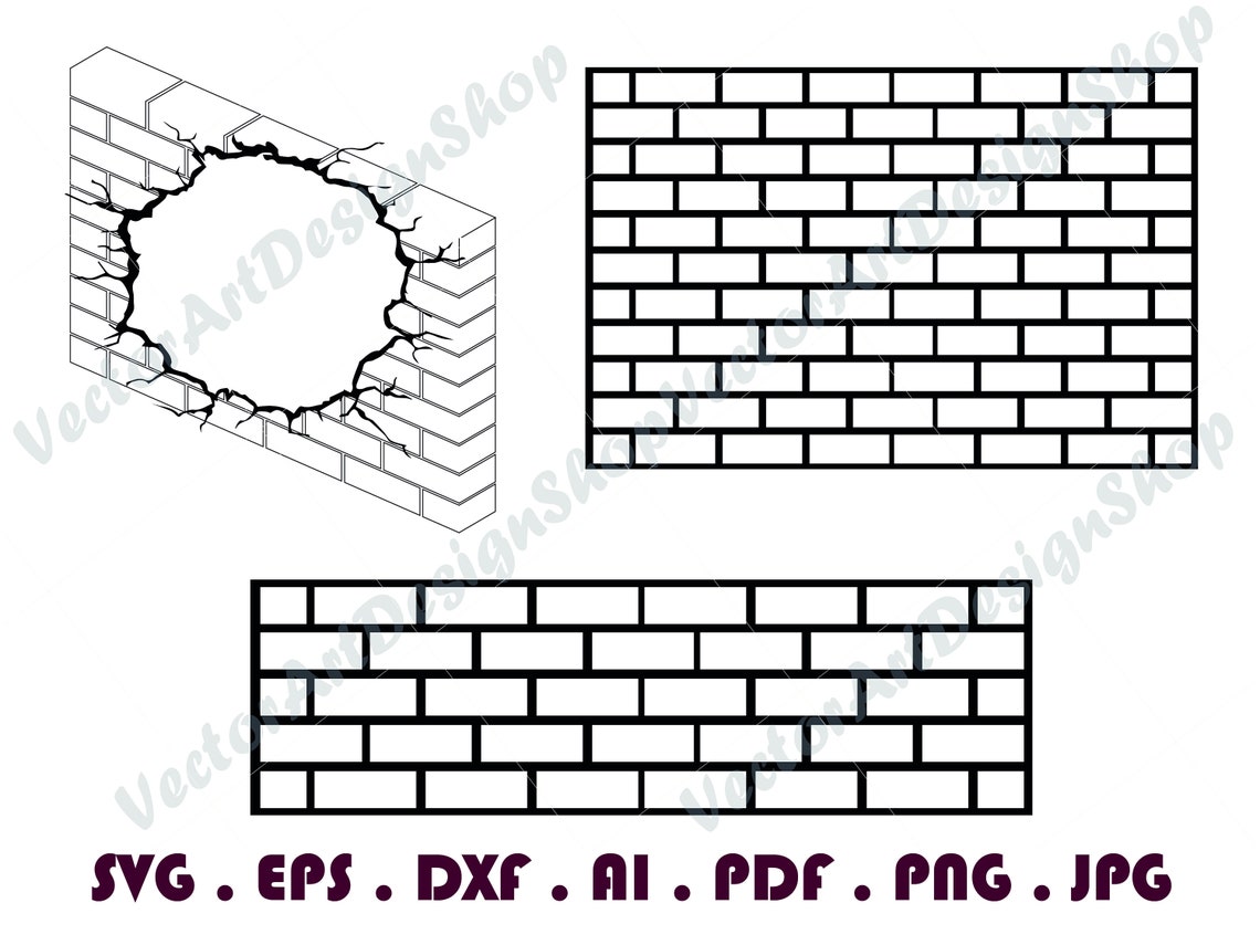 Brick Wall 1 SVG Brick Wall Svg Bricks Svg Brick Wall - Etsy