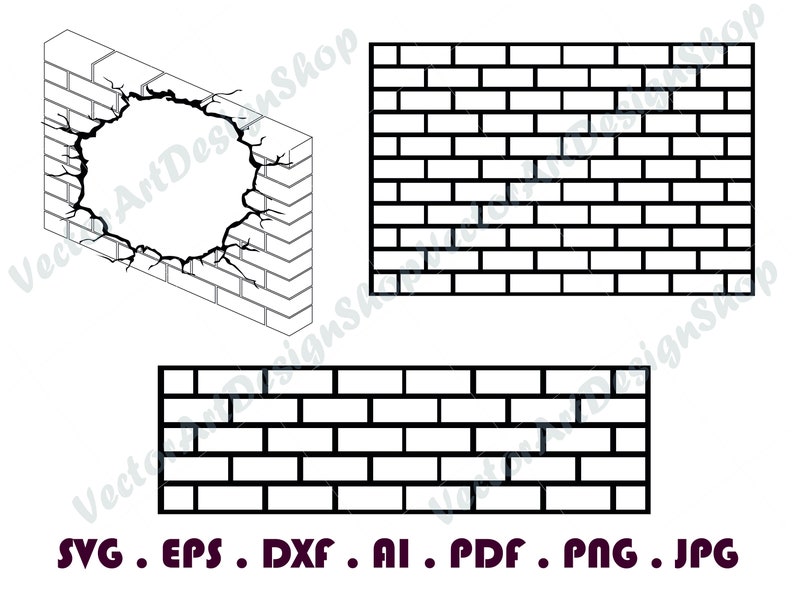 Brick Wall 1 SVG Brick Wall Svg Bricks Svg Brick Wall - Etsy