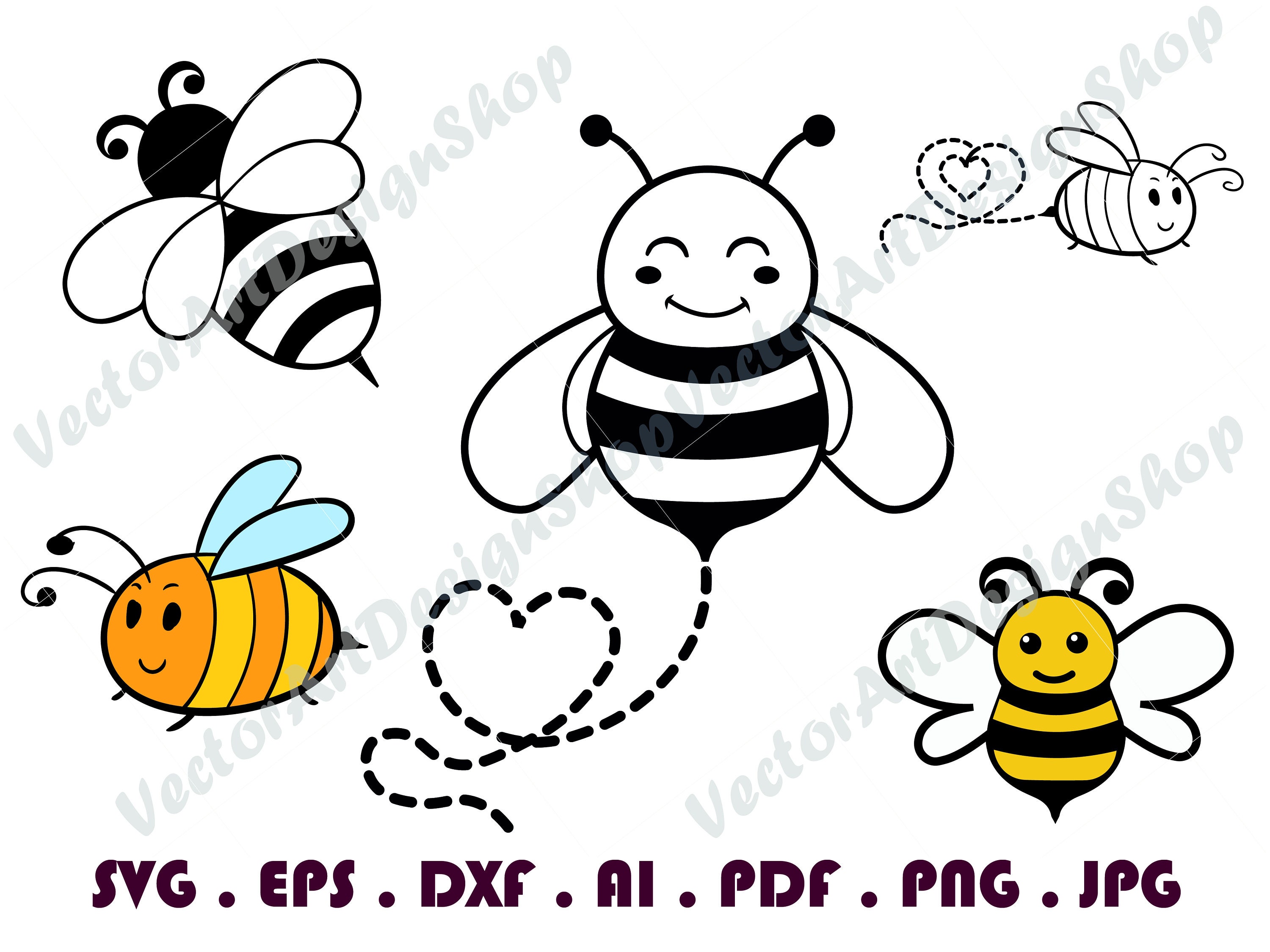 Bee Svg 6 Bee Svg File Bee Svg Bundle Layered Bee Svg Bee - Etsy