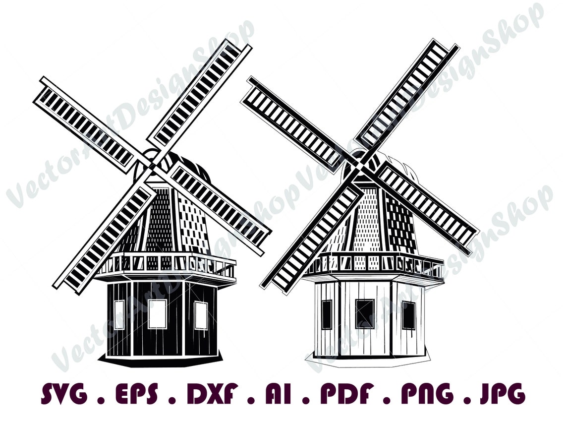Windmill SVG 1 Windmill SVG Windmill Clipart Windmill | Etsy