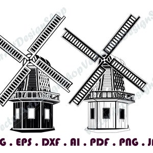Windmill SVG 1, Windmill SVG, Windmill Clipart, Windmill Files for ...