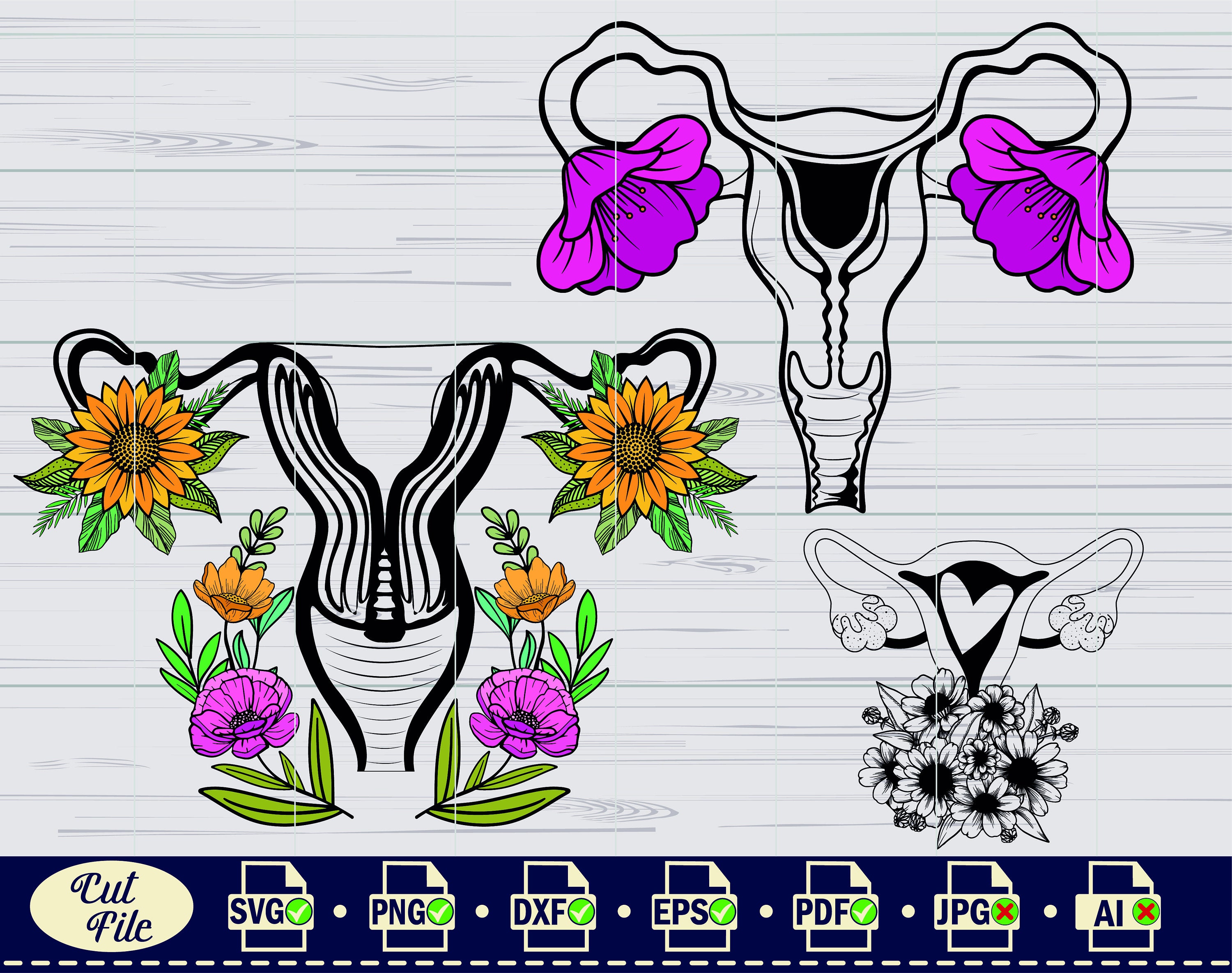 Uterus SVG Floral Uterus Svg Uterus Cut File Feminist Svg - Etsy Hong Kong