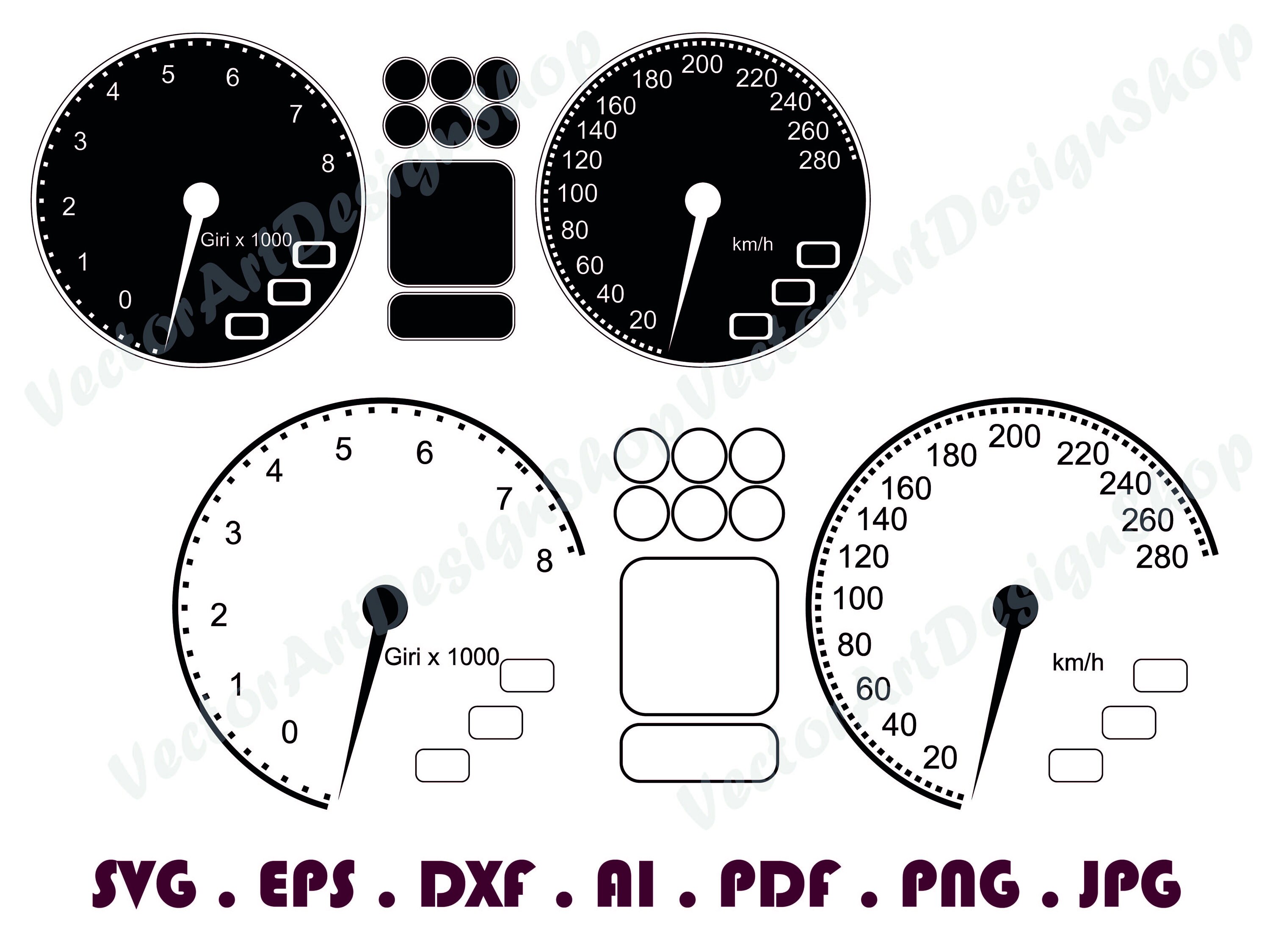 Car Speedometer 5 SVG Bundle Driving Svg Racing Svg | Etsy