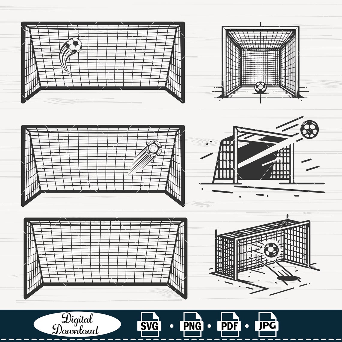 Soccer Goal Post SVG: Cricut & Silhouette Cut Files (digital Download ...
