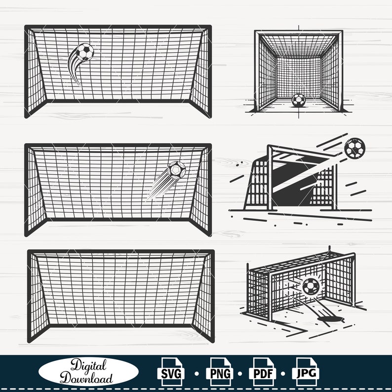 Soccer Goal Post SVG: Cricut & Silhouette Cut Files (digital Download ...