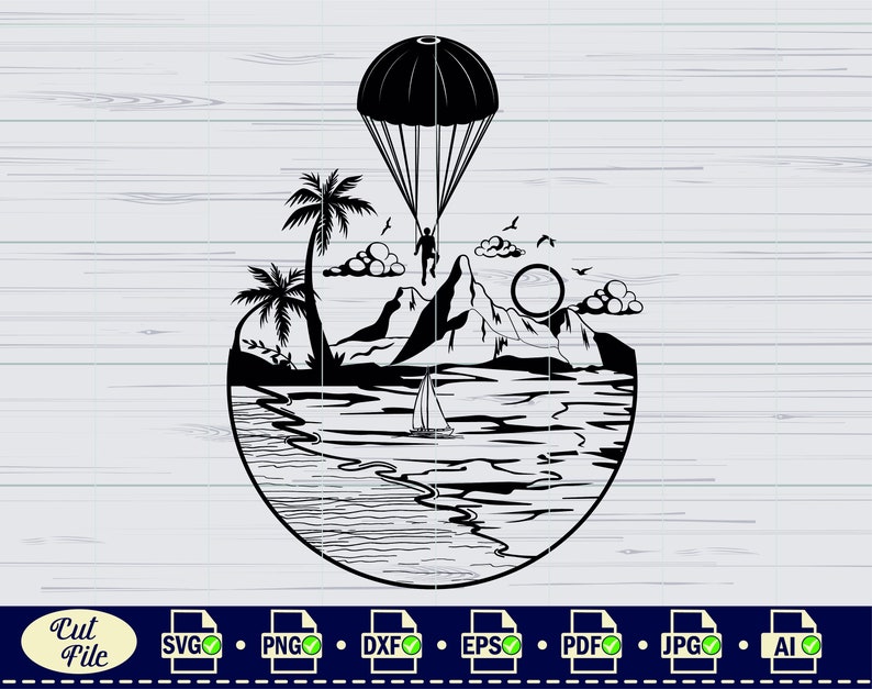 Parachute SVG Sky Diving Svg Paragliding Clipart Parachute - Etsy