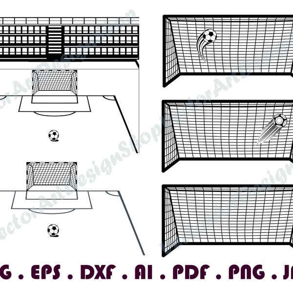 Soccer Goal Clipart - Etsy