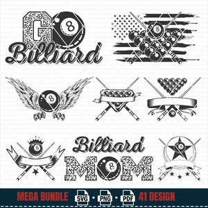 Billiards SVG Mega Bundle: Snooker & Pool Clipart (41 Designs) (digital ...